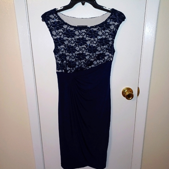 Dresses | Dress Barn Formal Navy Dress Size 4 | Poshmark